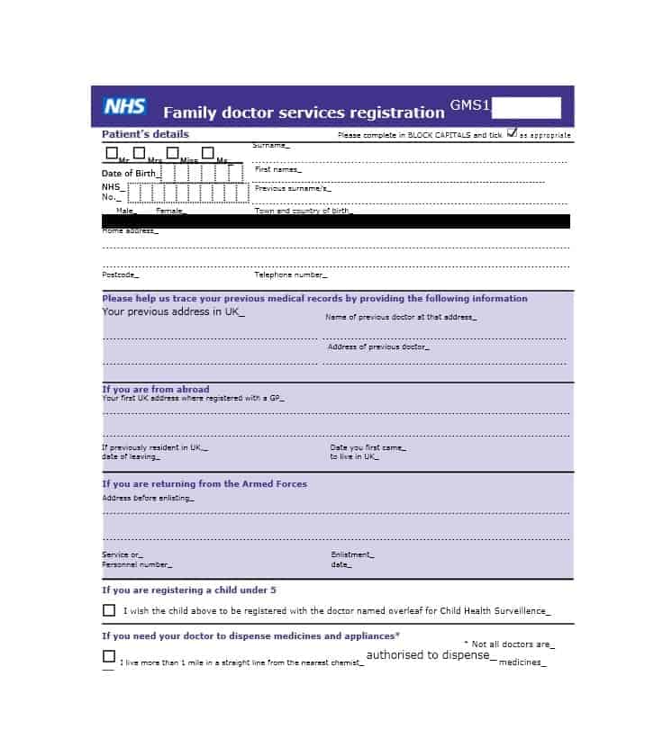 44 New Patient Registration Form Templates - PrintableTemplates 44 New Patient Registration Form Templates - PrintableTemplates